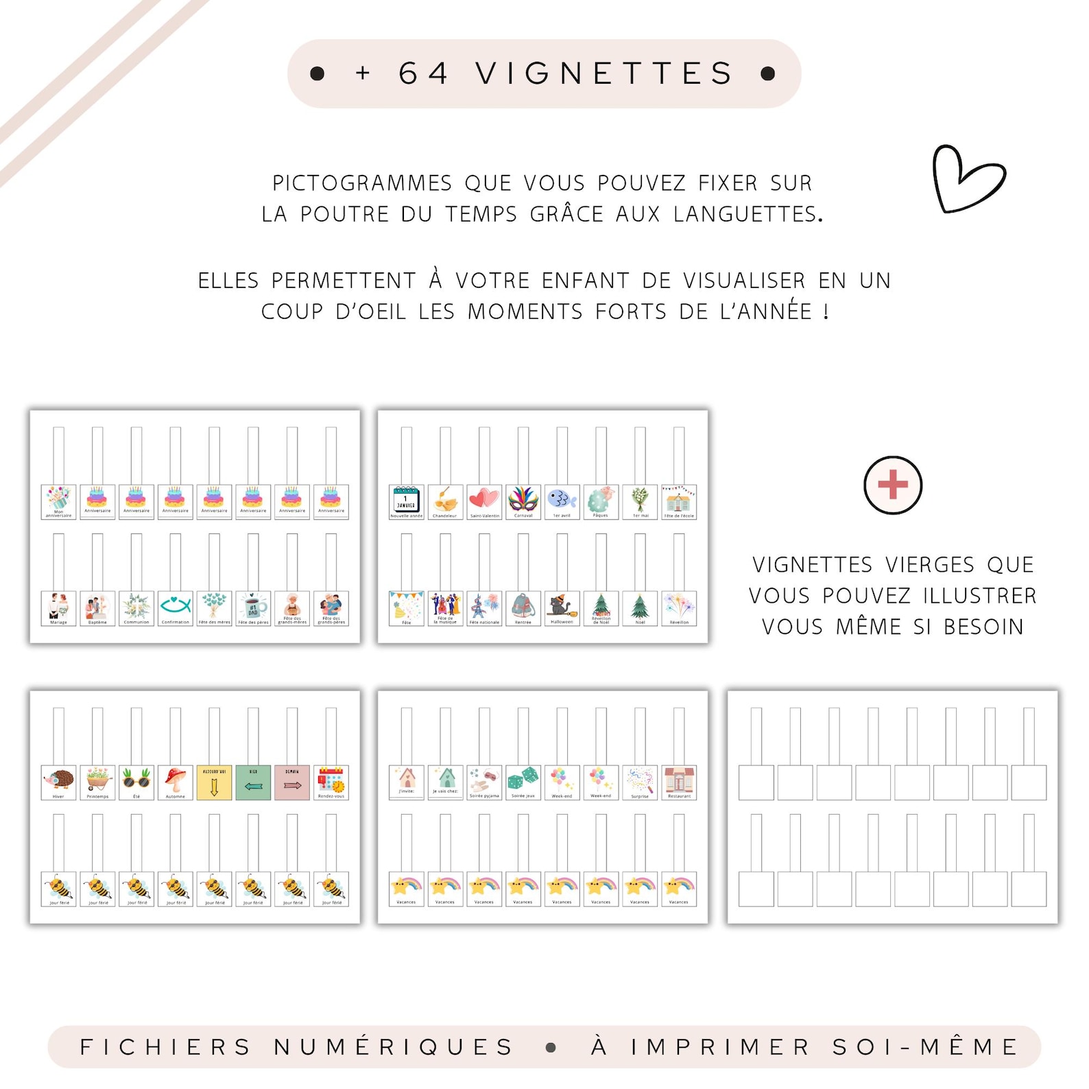 Poutre du temps 2025-2026 pour enfant, Calendrier enfant 2025-2026 avec ...