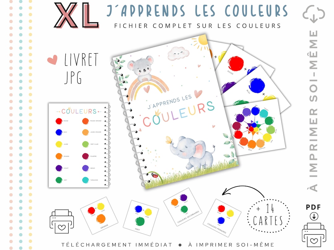 Cartes Flash Couleurs Pour Enfant, Livret Activité Couleurs, Flashcards ...