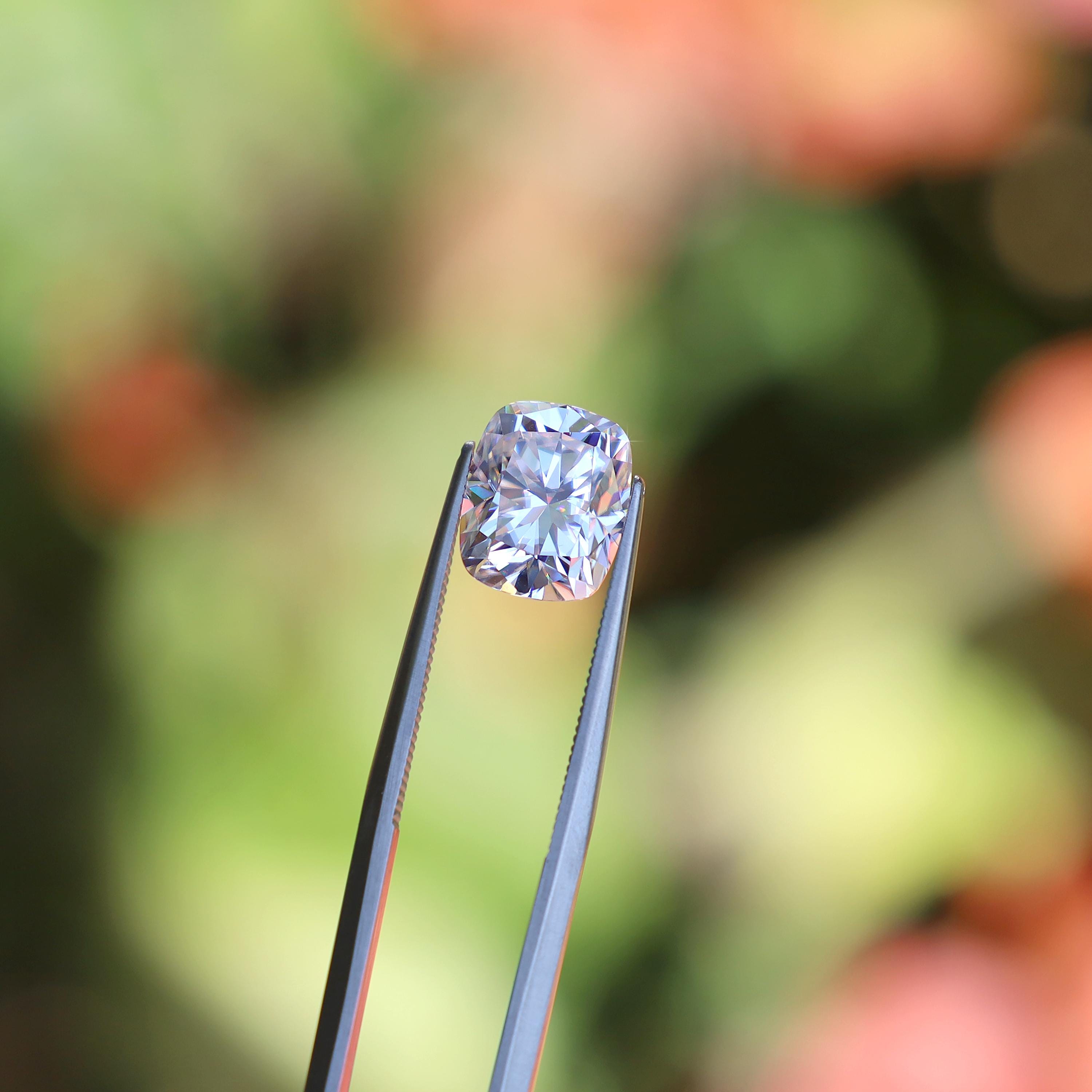 Elongated Cushion Cut Moissanite Certified D VVS1 Loose Gemstone - Etsy