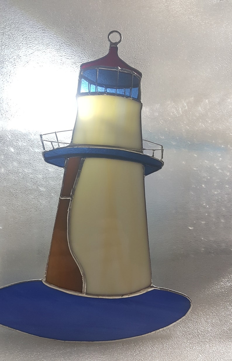Stained Glass Lighthouse Suncatcher - Etsy