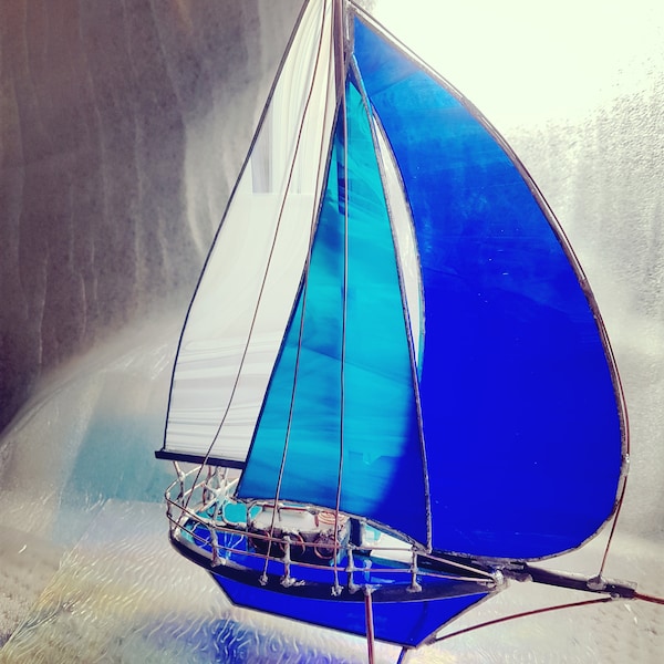 Glass Sail Boat - Etsy