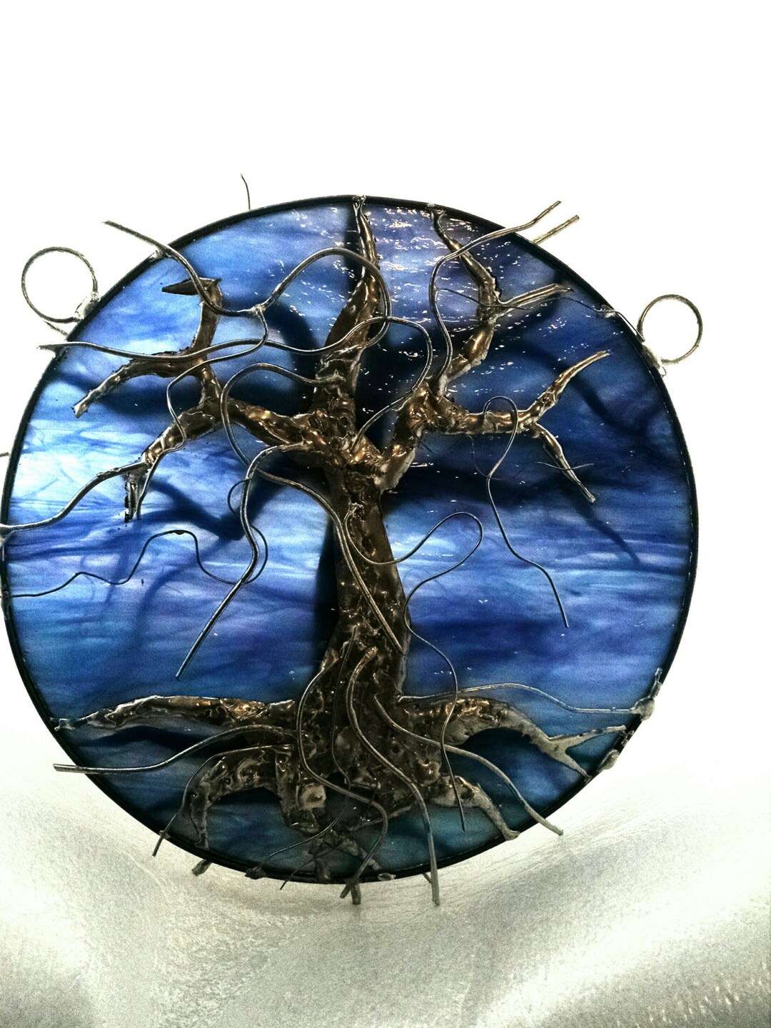 Gorgeous Tree of Life Sculpted on Both Sides of a Purple Haze Stained ...
