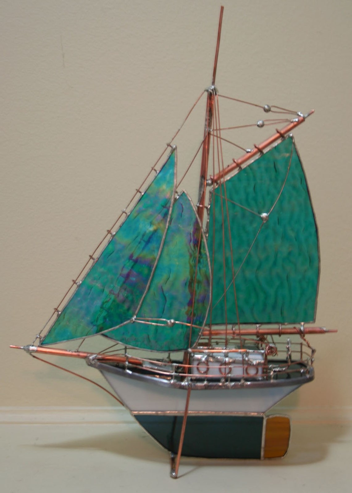 Sailboat 3d Model Stained Glass Extremely Rare Textured - Etsy