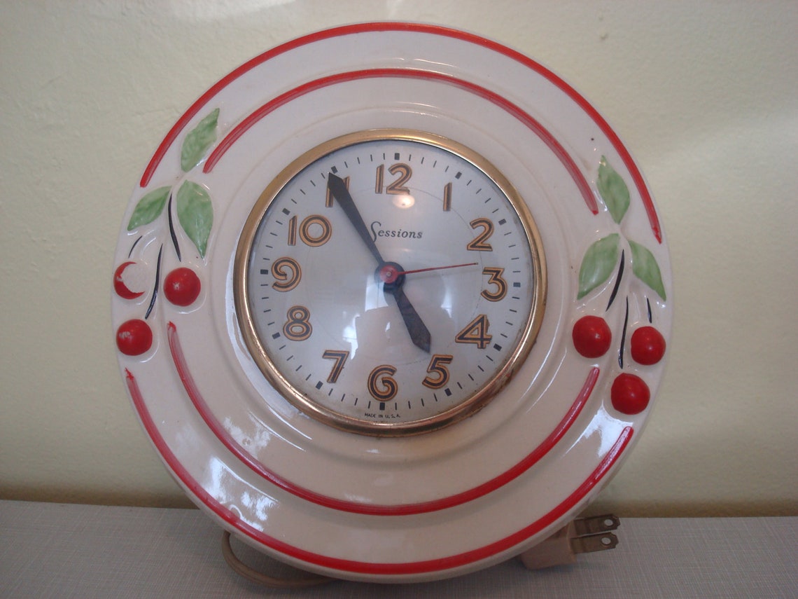Sale Incredibly 1950 s Antique Kitchen Clock With Etsy Sale Incredibly 1950 s Antique Kitchen Clock With Etsy