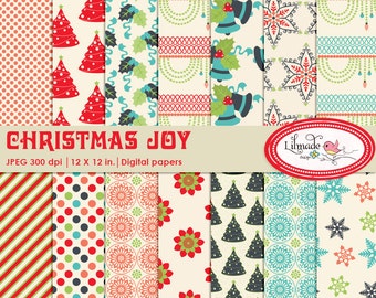 Winter digital paper pack snow digital paper Christmas | Etsy
