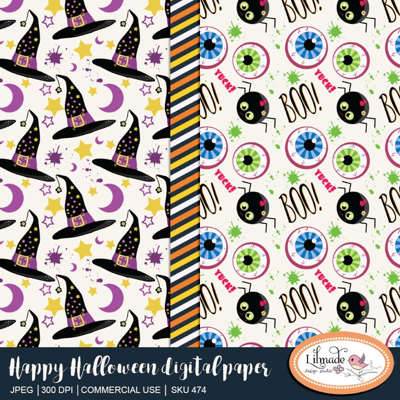 Halloween Digital Paper Halloween Ghost Scrapbook Paper - Etsy