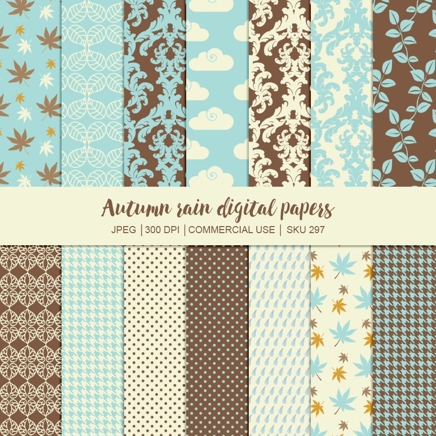 Fall Digital Paper, Damask Digital Paper, Houndstooth Digital Paper ...