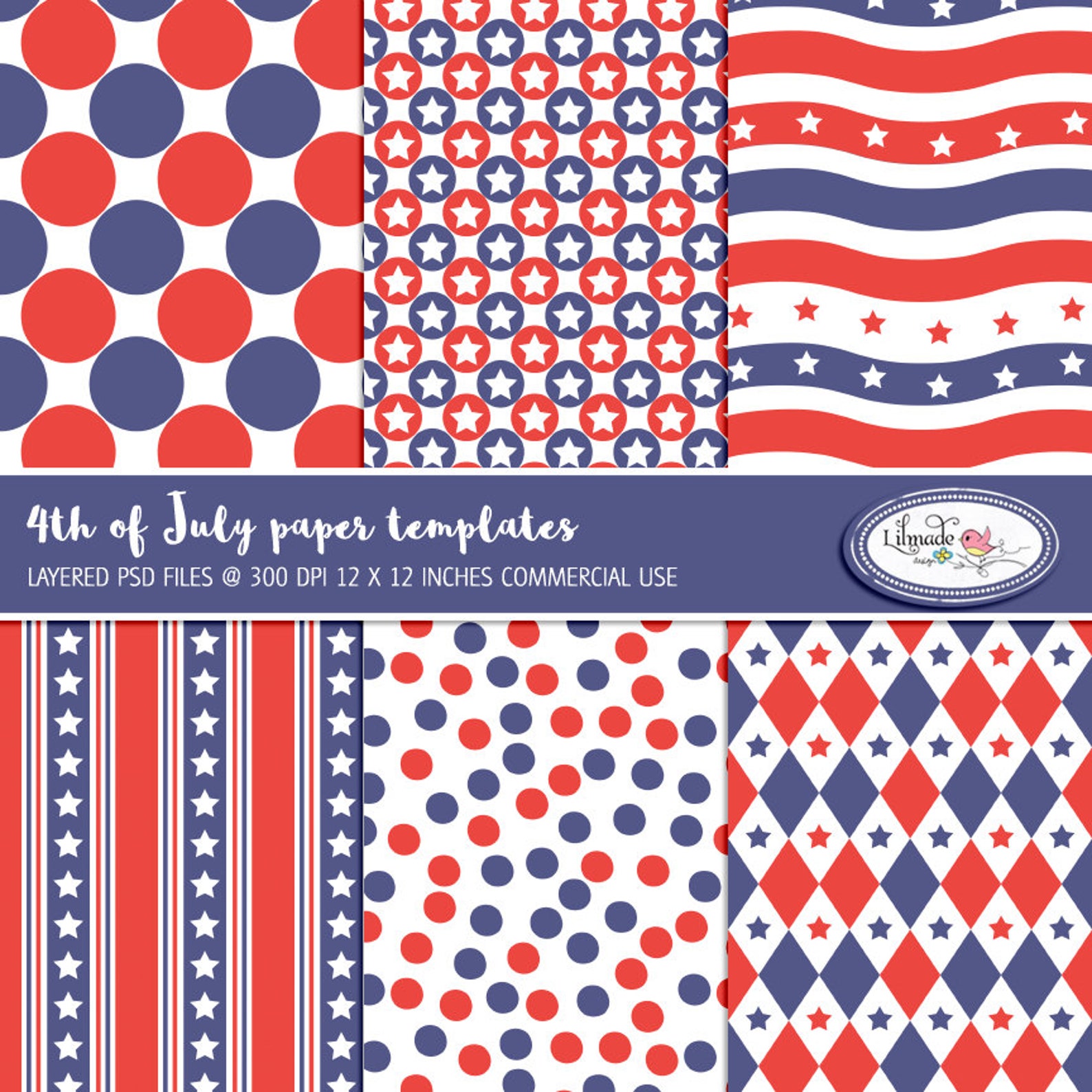 July 4 Paper Templates, Independence Day, Memorial Day, Americana, 4th ...