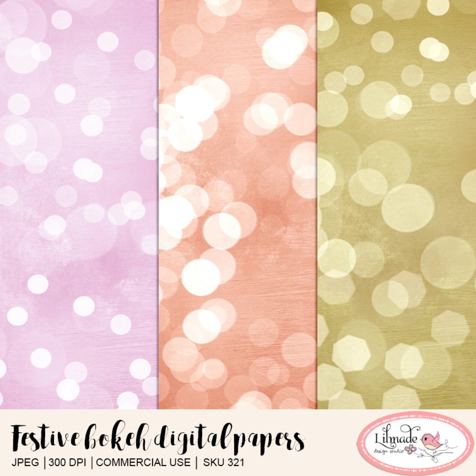 Bokeh Digital Papers, Bokeh Textures, Bokeh Backgrounds for Planner ...