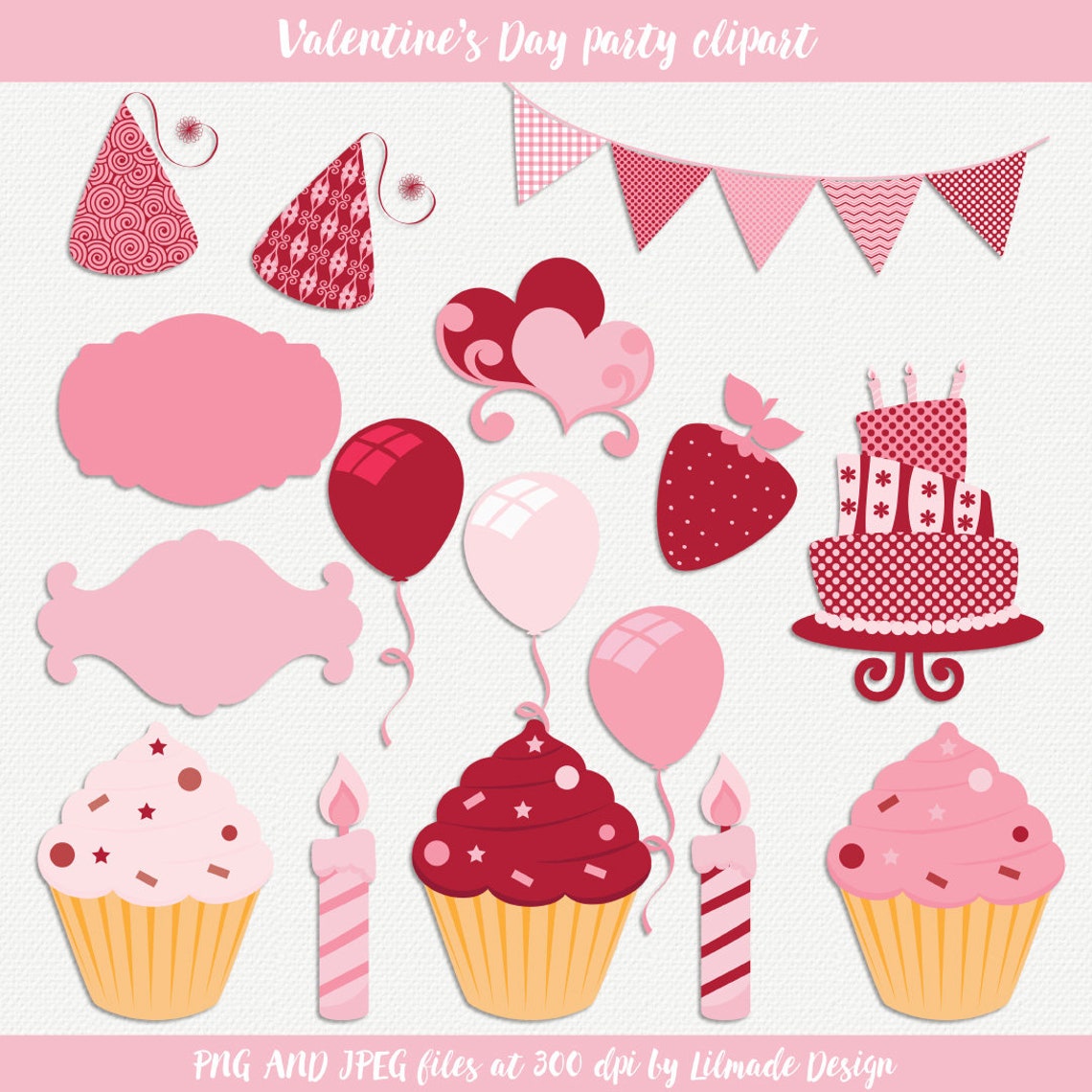 Valentine Clip Art, Valentine's Day Party Clip Art, Cake Clip Art ...