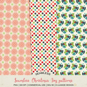 Seamless Christmas Digital Paper Pack, Christmas Lights Paper, Winter ...