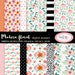 Floral Modern Digital Paper, Black and White Digital Papers, Horizontal ...