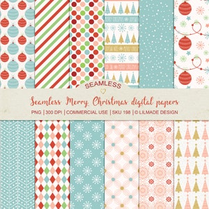 Seamless Christmas Digital Papers, Christmas Scrapbook Papers ...
