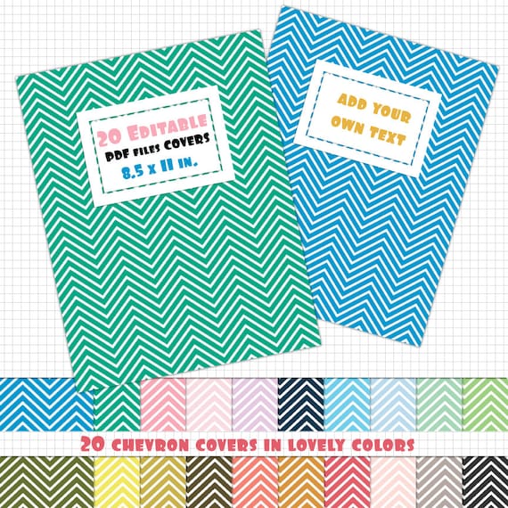 Printable and editable binder cover set featuring 20 covers in editable ...