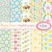 Easter Digital Paper Featuring Cute Easter Bunny Cliparts, Easter Eggs ...