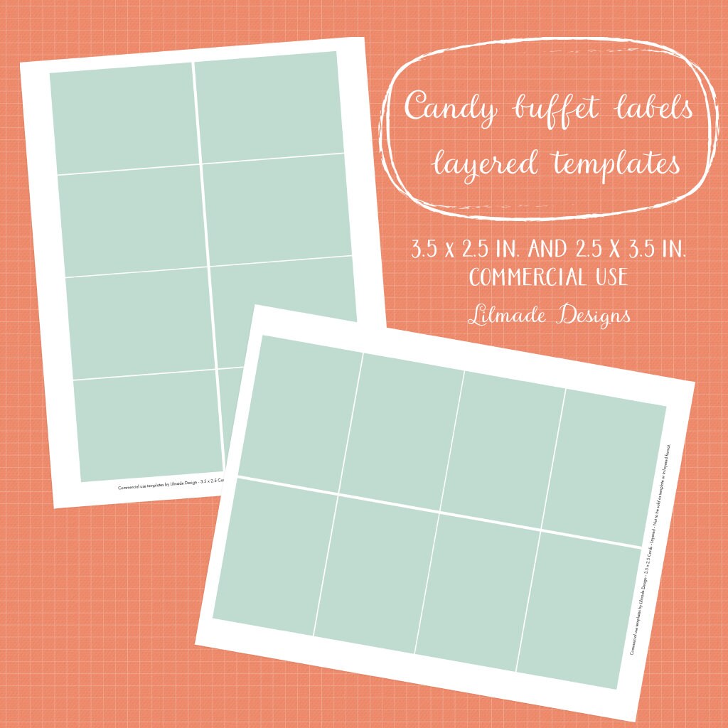 Candy Buffet Label Template. PSD Template for Candly Labels, Journaling ...