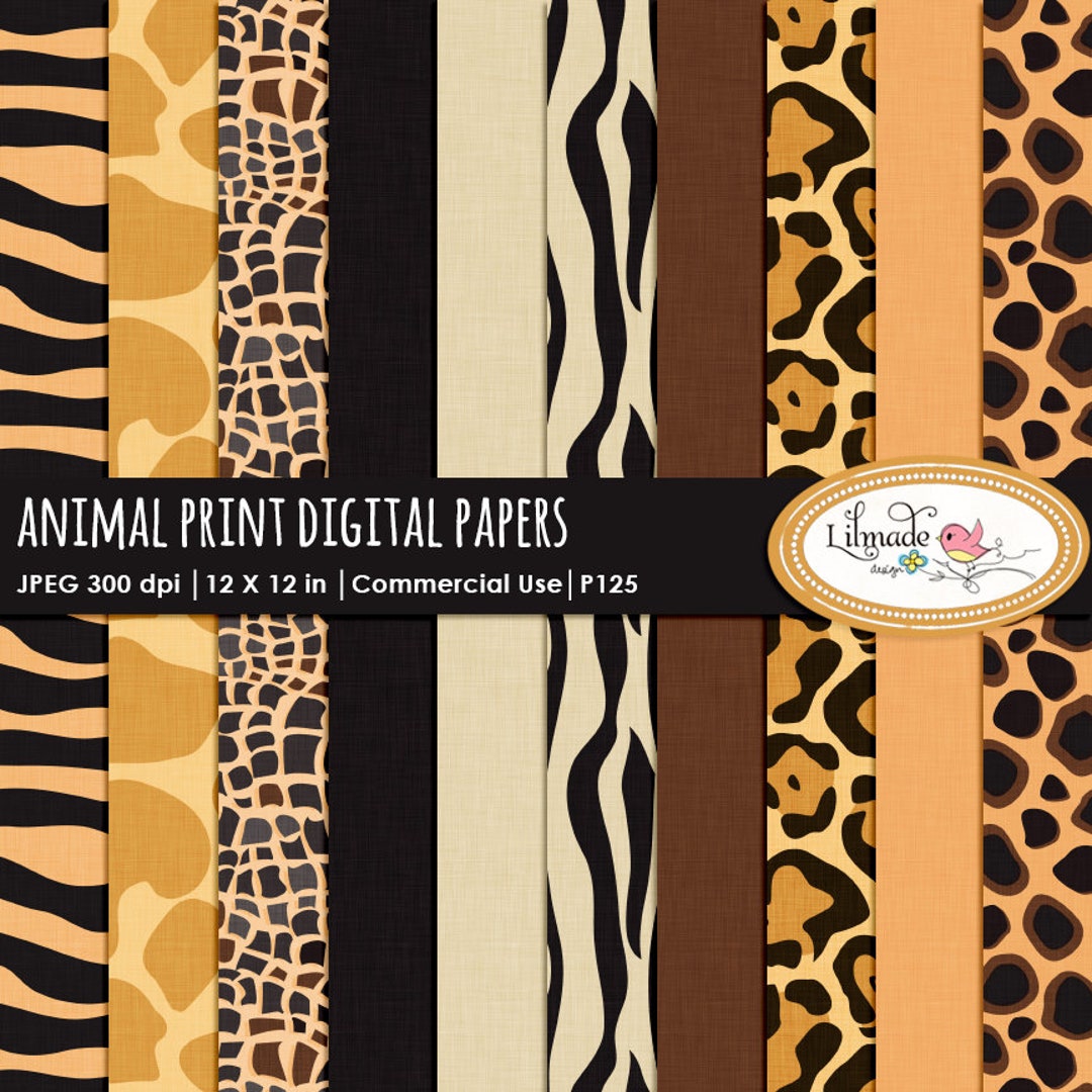 Animal Print Digital Paper, Safari Digital Paper, Animal Print ...