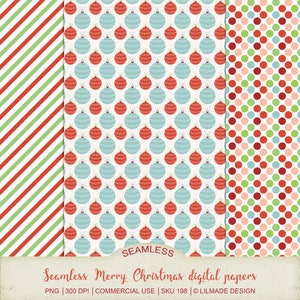 Seamless Christmas Digital Papers, Christmas Scrapbook Papers ...