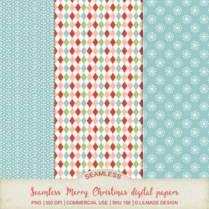 Seamless Christmas Digital Papers, Christmas Scrapbook Papers ...