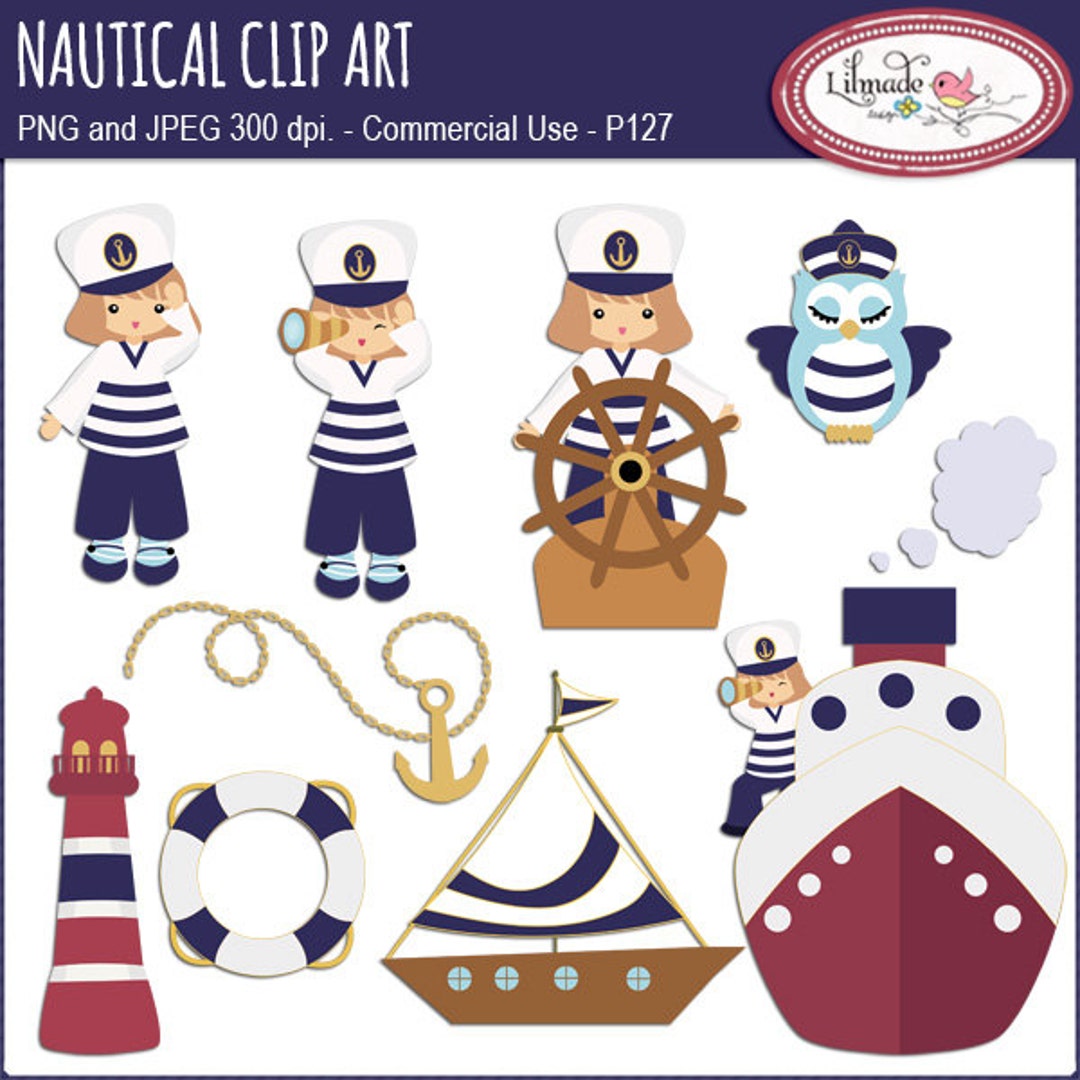Nautical Clipart, Sailing Clipart, Summer Clipart, Sailor Kids Clip Art ...