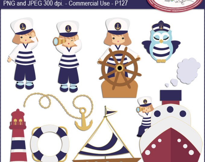 Nautical Clipart Sailing Clipart Summer Clipart Sailor Kids - Etsy