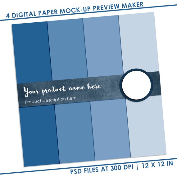 Digital paper pack mockup template. 4 papers mockup template to make ...
