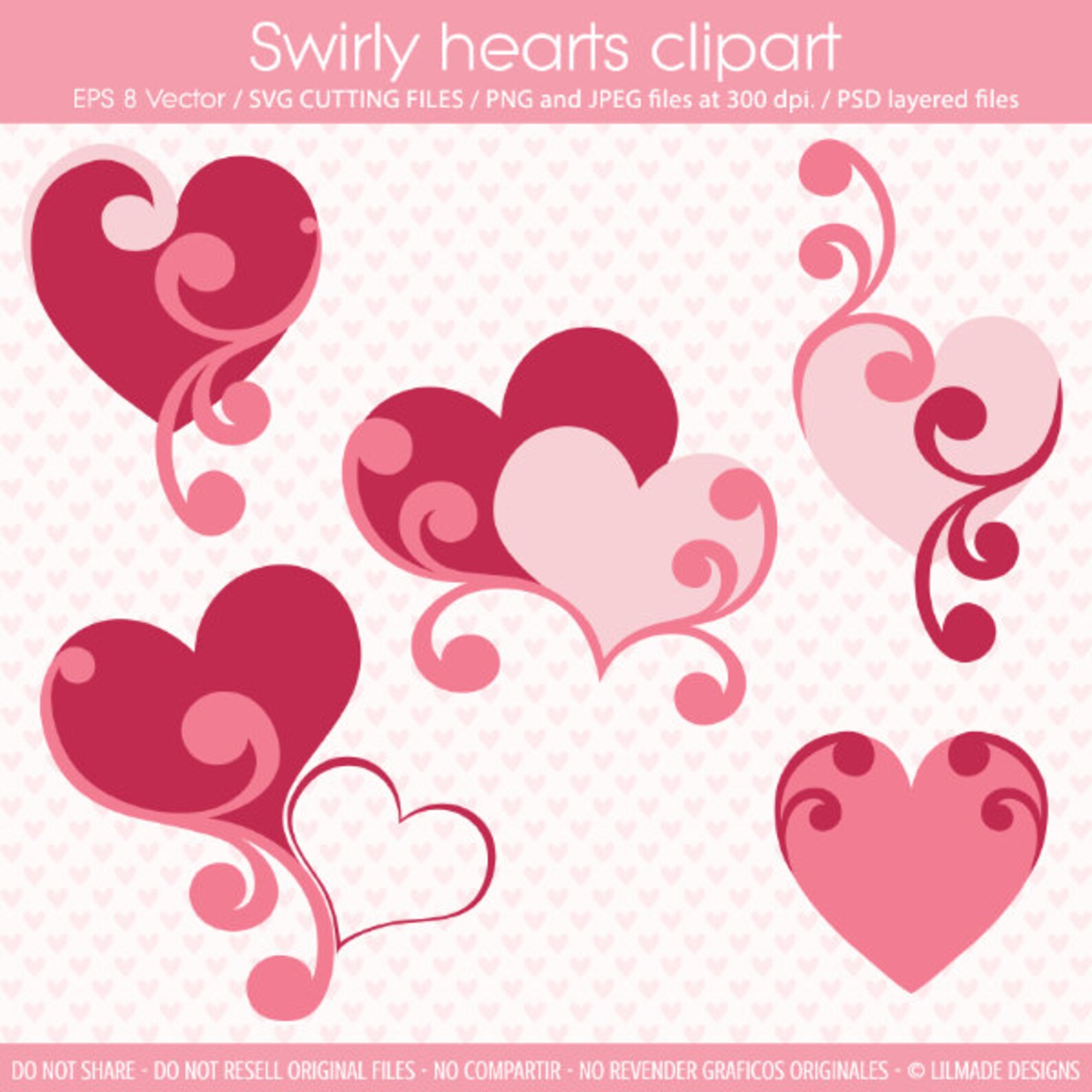Heart SVG Cutting File, Swirl SVG File, Heart Clipart Template, Heart ...