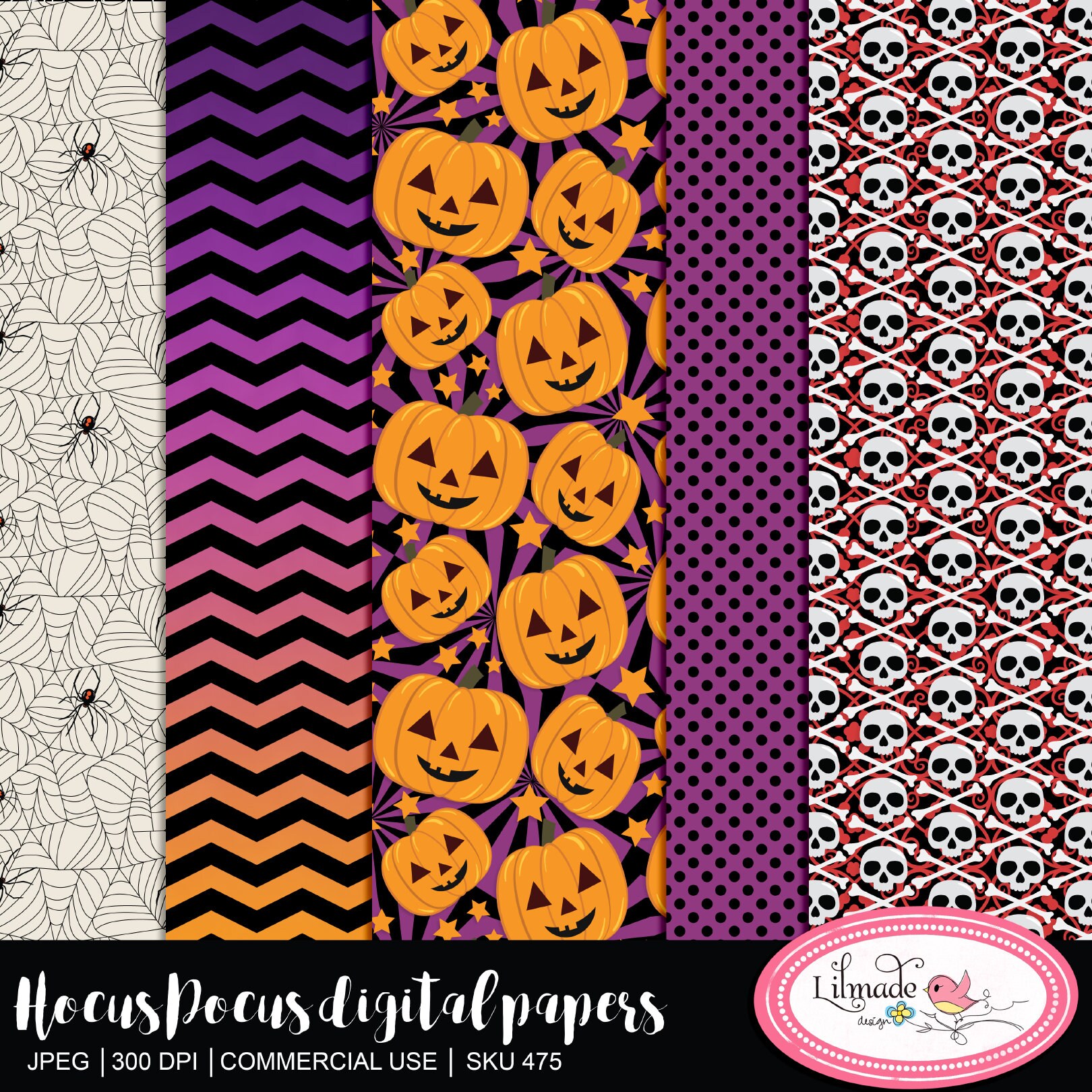 Halloween Digital Paper, Halloween Candy Paper, Haunted House Paper ...