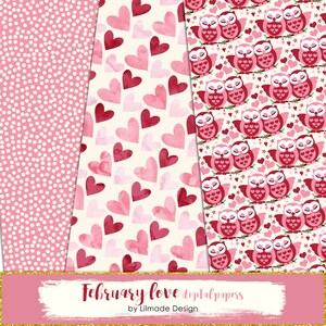 Valentine's Day Digital Paper for Commercial Use - Etsy