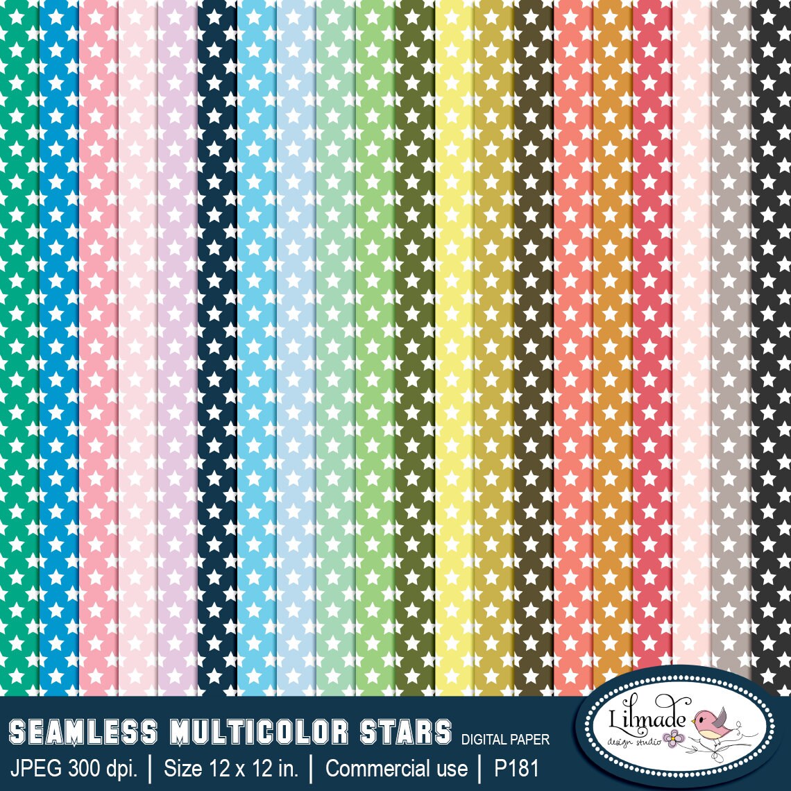 Seamless Star Digital Paper for Commercial Use Lesson Plan - Etsy
