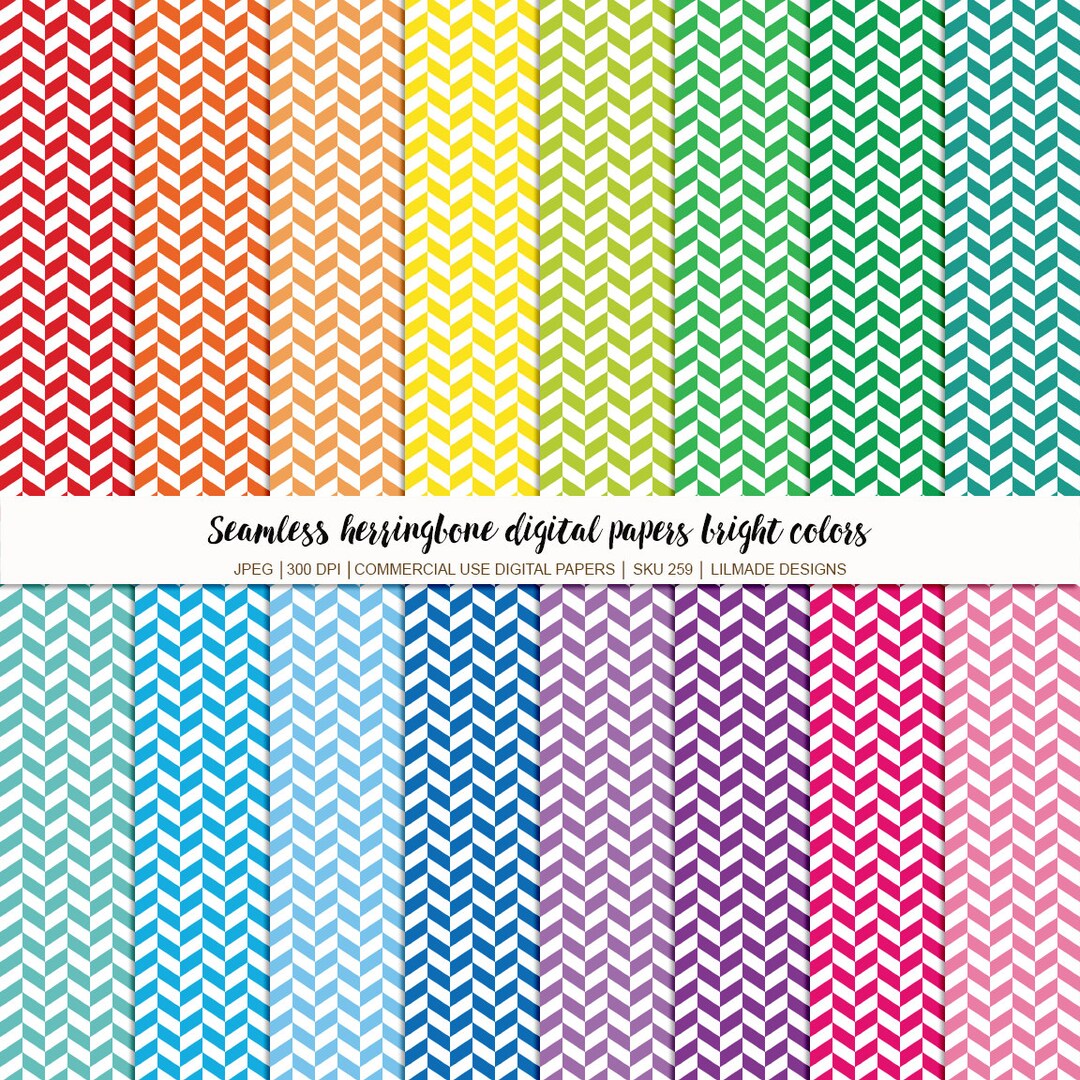 Seamless Herringbone Tweed Digital Papers for Commercial Use in Bright ...