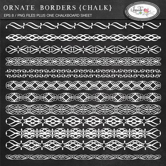 Chalkboard digital borders, vector digital borders, chalkboard clip art ...