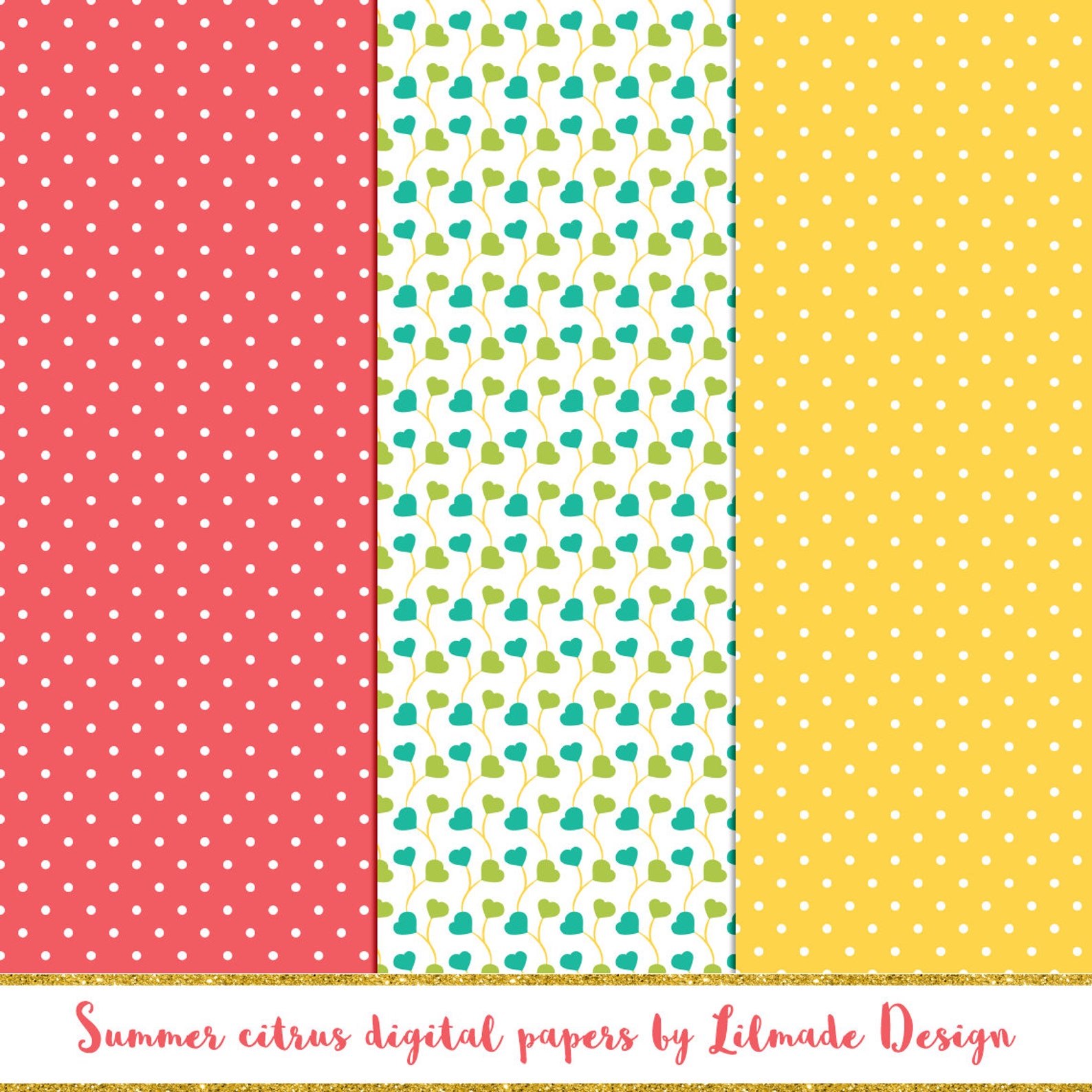 Summer Citrus Digital Paper Digital Scrapbook Papers Fruit - Etsy