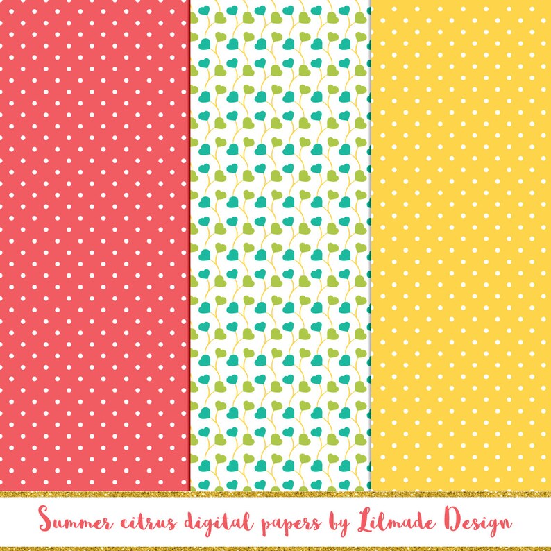Summer Citrus Digital Paper Digital Scrapbook Papers Fruit - Etsy