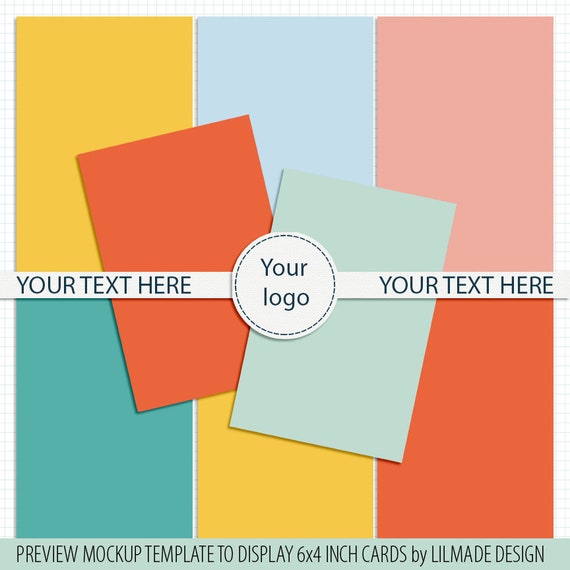 PSD template, mockup template for 6x4 inch cards, PSD file layered ...