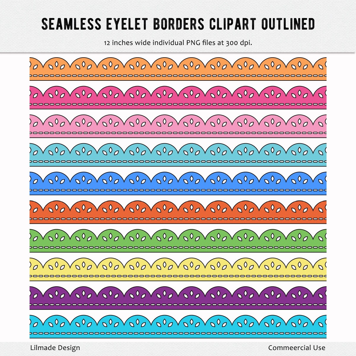 Seamless Eyelet Border Clipart Eyelet Lace Clipart Ribbon - Etsy