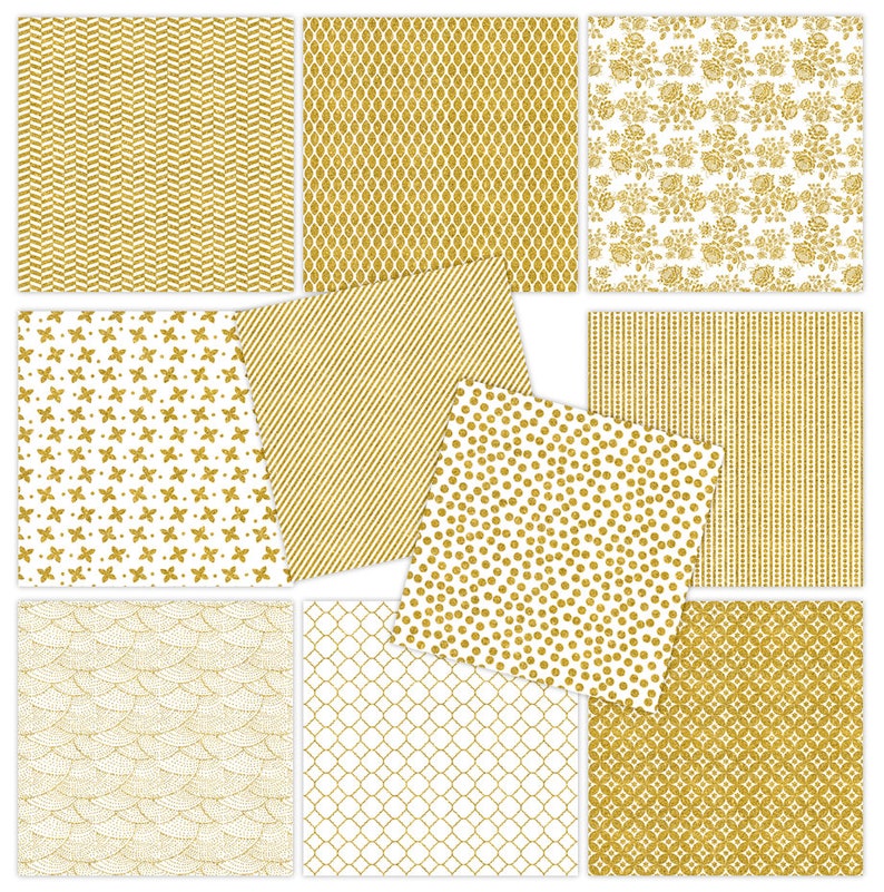 Gold Glitter Digital Paper, Glitter Paper, Gold Glitter Scrapbook Paper ...