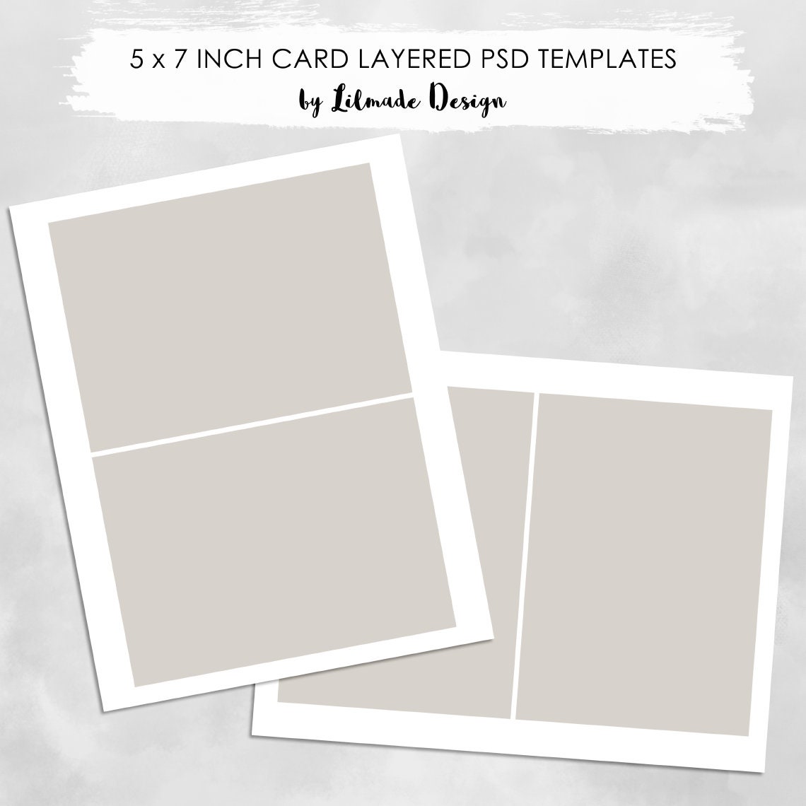 Invitation Card Template to Make 5x7 Inch and 7x5 Inch Cards. PSD ...