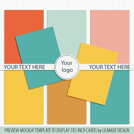 7x5 inch card mockup template. Mockup template to display your 7x5 inch ...