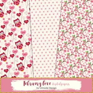 Valentine's Day Digital Paper for Commercial Use - Etsy
