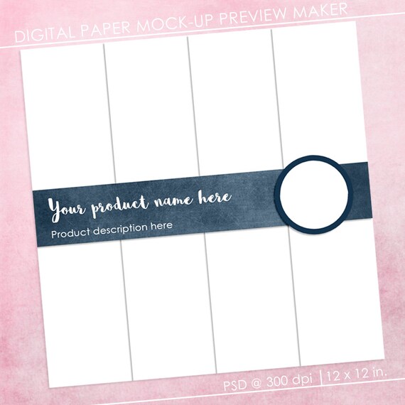 Digital paper pack mockup template. Mockup template to make your ...