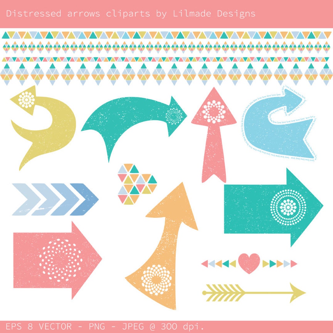 Arrows, Tribal Borders and Separator Vector Clipart for Scrapbooking ...