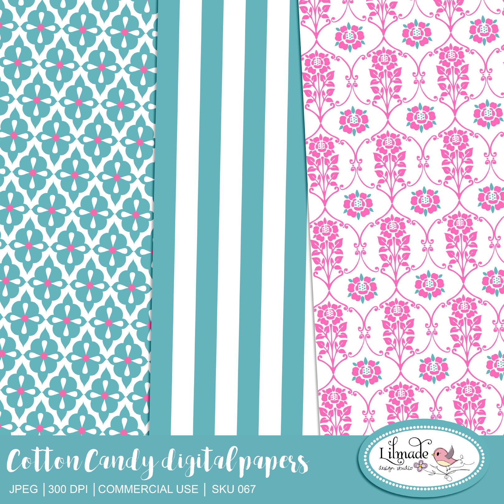 Cotton Candy Digital Paper Damask Paper Zebra Digital Paper - Etsy