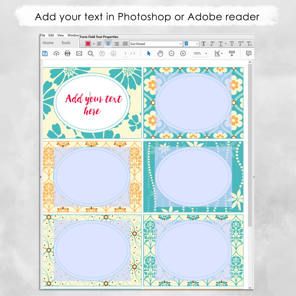 Editable PDF Cards, Editable Labels, Printable Cards, Buffet Labels ...