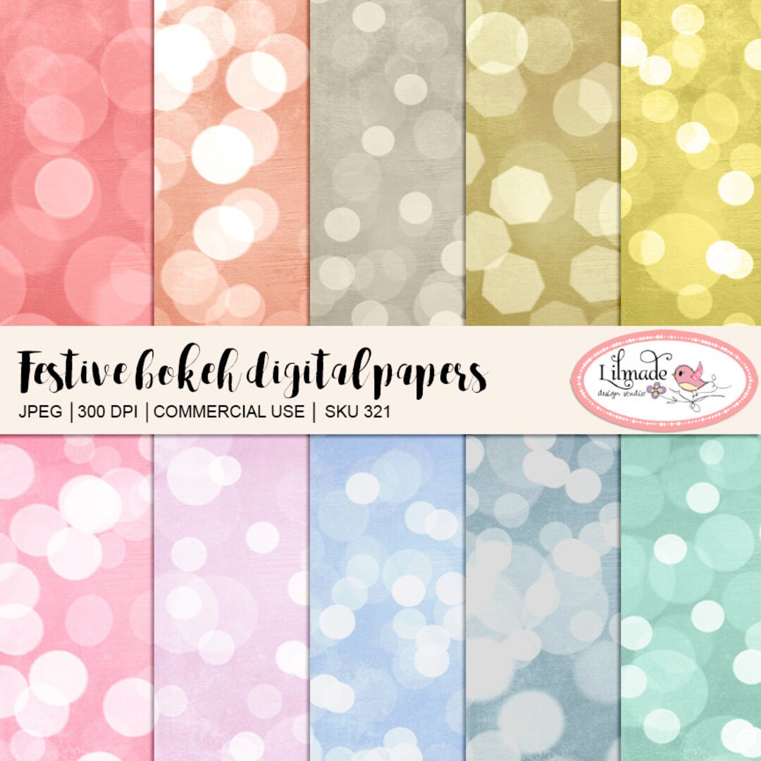 Bokeh Digital Papers, Bokeh Textures, Bokeh Backgrounds for Planner ...