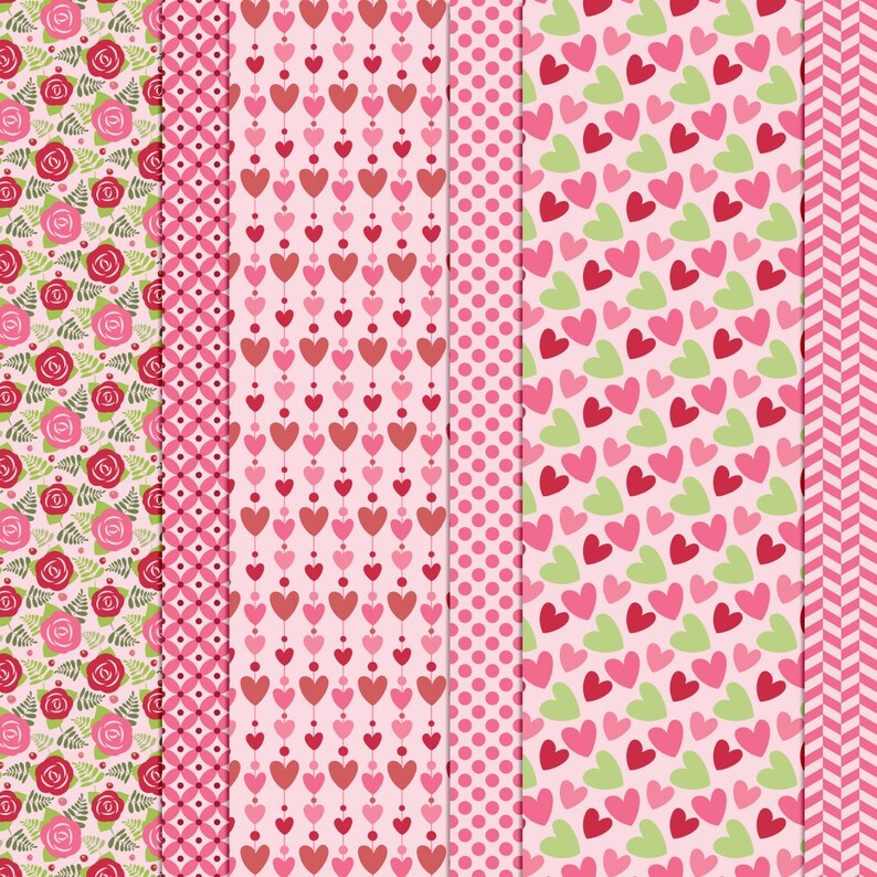 Digital Paper Valentine's Day Digital Paper Shabby Rose - Etsy