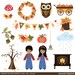 Fall Clipart and Digital Paper Bundle, Fall Clipart, Fall Digital Paper ...