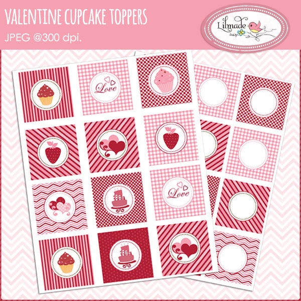 Valentine Cupcake Toppers, Valentine Printables, Valentine Party ...