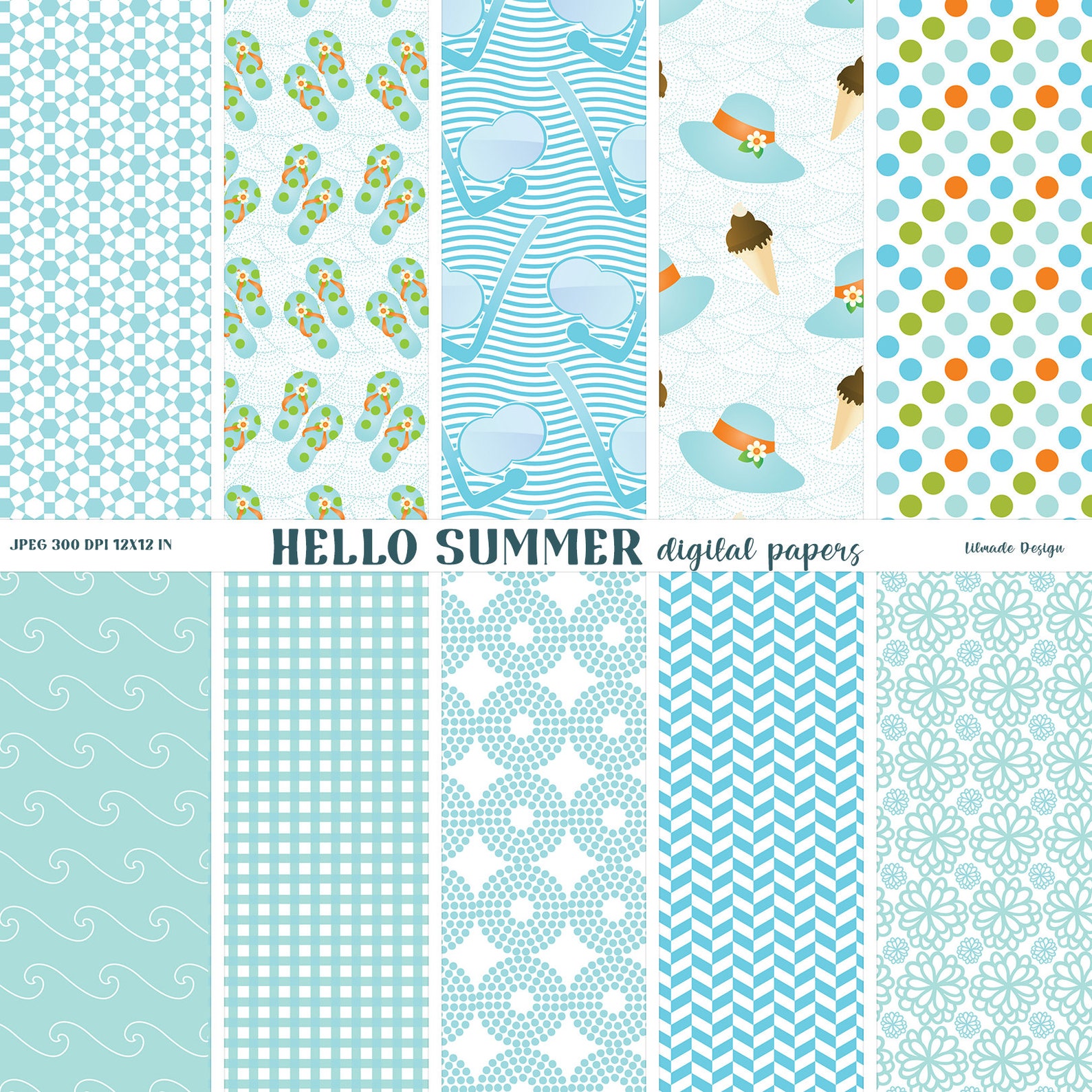 Summer Themed Digital Paper Beach Vacation Backgrounds - Etsy