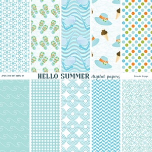 Summer Themed Digital Paper Beach Vacation Backgrounds - Etsy